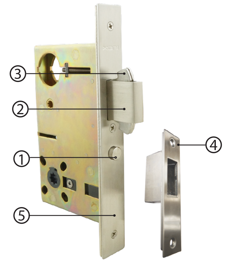 PD96 Self-Latching, Self-Locking Mortise Sliding Door Locks