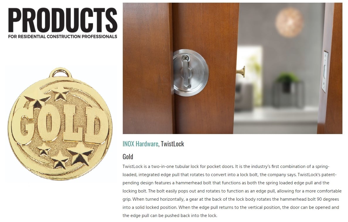 PD2000 TwistLock Edge Pull Privacy Pocket Door Lock